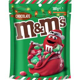 M&m's Red & Green Christmas Chocolate Snack & Share Bag 180g | Woolworths