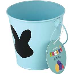 Easter Metal Pail Blue Each | Woolworths