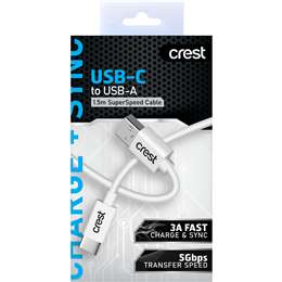 Crest Usb-c To Usb-a 1.5m Superspeed Cable Each | Woolworths
