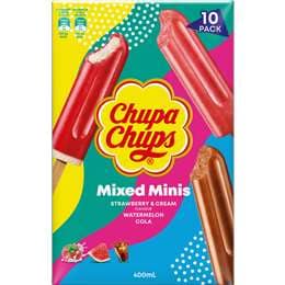 Chupa Chups Mixed Minis Frozen Dessert Sticks 10 Pack | Woolworths