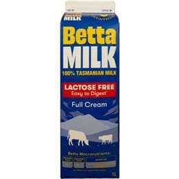 Betta Lactose Free Full Cream Milk 1l | Woolworths