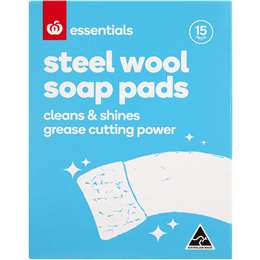 Essentials Steel Wool Soap Pads 15 Pack | Woolworths
