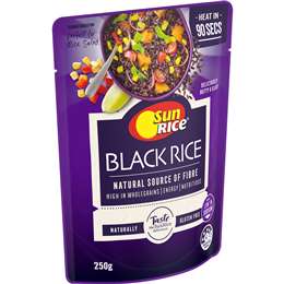 Sunrice Microwave Black Rice Pouch 250g | Woolworths