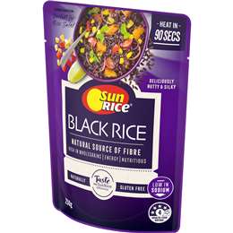 Sunrice Microwave Black Rice Pouch 250g | Woolworths