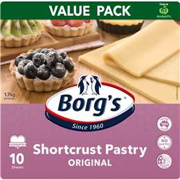 Borg's Shortcrust Pastry Value 1.7kg | Woolworths
