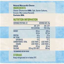 Devondale Mozzarella Cheese Block 550g | Woolworths