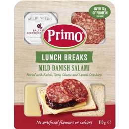 Primo Lunch Breaks Mild Dan Salami Cheese Crks & Beetroot Relish 110g ...