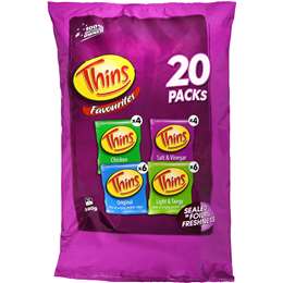 Thins Chips Multipack Thins Variety 20pk 380g | Woolworths