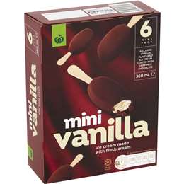 Woolworths Mini Chocolate Vanilla Ice Cream 6 Pack | Woolworths