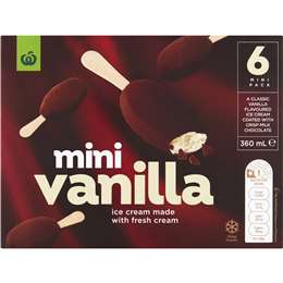 Woolworths Mini Chocolate Vanilla Ice Cream 6 Pack | Woolworths