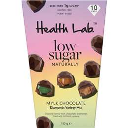 Health Lab Low Sugar Chocolate Diamonds 150g | Woolworths