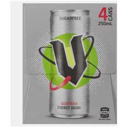 V Energy Sugar Free 250mlx 4 | Woolworths