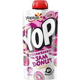 Yoplait Yop Strawberry Jam Donut Flavoured Yoghurt 130g | Woolworths