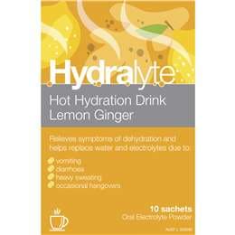 Hydralyte Hot Hydration Drink Lemon Ginger 10 Pack | Woolworths