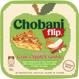 Chobani Flip Greek Yogurt Gran's Apple Crumble 140g | Woolworths
