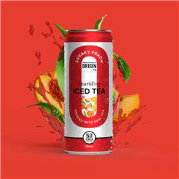 Origin Tea Sneaky Peach Sparkling Iced Tea Cans 250ml X 4 Pack | Woolworths
