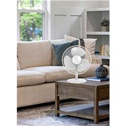 Essentials Oscillating Desk Fan 3 Speed 30cm White Each | Woolworths