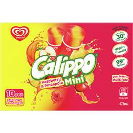 Calippo Streets Mini Water Ice Block Raspberry Pineapple 10 Pack ...