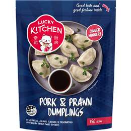 Lucky Kitchen Pork & Prawn Dumplings 750g | Woolworths