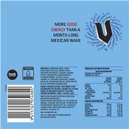 V Energy Sugar Free Drink Blue Can 500ml X 4 Pack | Woolworths