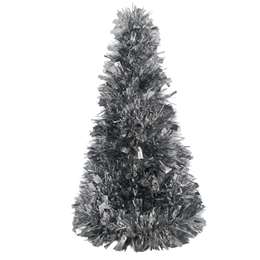 Christmas Tinsel Tabletop Tree Silver Each | Woolworths
