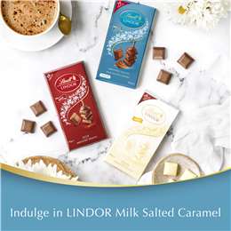 Lindt Lindor Milk Salted Caramel Chocolate Block 100g | Woolworths