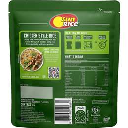 Sunrice Microwave Chicken Style Flavoured Rice Pouch 450g | Woolworths