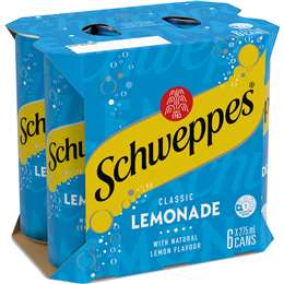 Schweppes Lemonade Soft Drink Mini Cans Multipack 275ml X 6 Pack ...