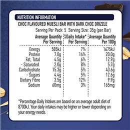 Uncle Tobys Protein Muesli Bars Double Choc 5 Pack | Woolworths