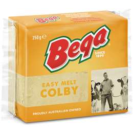 Bega Easy Melt Colby Cheese Block 250g | Woolworths