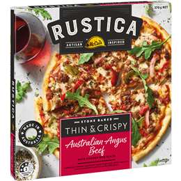Mccain Rustica Thin & Crispy Australian Angus Beef Pizza 370g | Woolworths