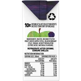 Prima Apple & Blackcurrant Fruit Drink 6x200ml | Woolworths