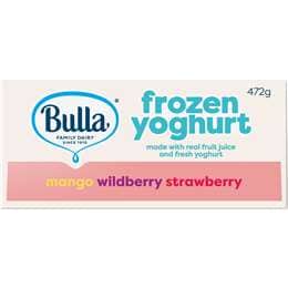 Bulla Frozen Yoghurt Strawberry, Mango & Wildberry 8 Pack | Woolworths