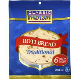 Classic Indian Bread Roti Plain 280g | Woolworths