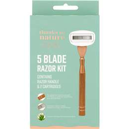 Thanks To Nature 5 Blade Razor & 2 Cartridge Set Each | Woolworths