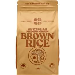 Nice Rice Medium Grain Brown Rice 1kg | Woolworths