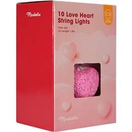 Mirabella Love Heart String Lights Pink Led Each | Woolworths