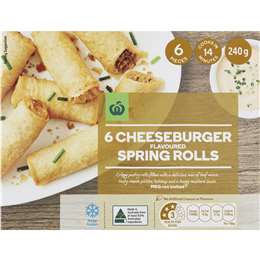 Woolworths Cheeseburger Flavoured Spring Rolls 6 Pack | Woolworths