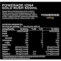 Powerade Ion4 Gold Rush Sports Drink Sipper Cap 600ml | Woolworths