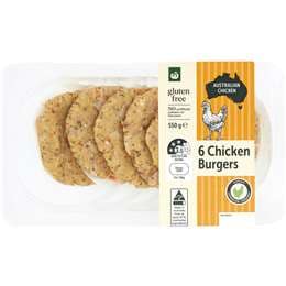 Woolworths Chicken Burgers 6 Pack | Woolworths