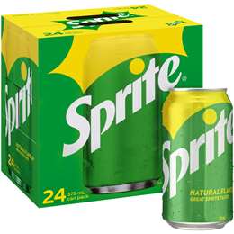 Sprite Lemonade Soft Drink Cans 375ml X24 Pack | Woolworths