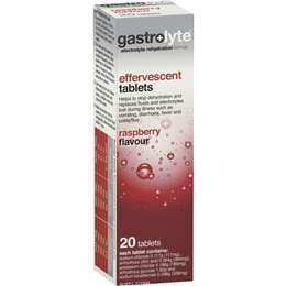 Gastrolyte Raspberry Effervesent Tablets 20 Pack | Woolworths