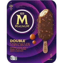 Magnum Double Frozen Dessert Sticks Starchaser 4 X 85 Ml | Woolworths
