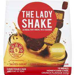 The Lady Shake Honeycomb Choc Crunch Flavour 560g | Woolworths