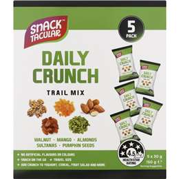 Snacktacular Daily Crunch Trail Mix 30g X 5 Pack | Woolworths