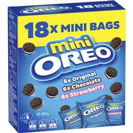 Oreo Minis Cookies Variety Bags 18 Pack 367g | Woolworths