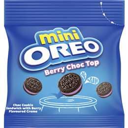 Oreo Mini Berry Choc Top Cookie Sandwich 10 Pack | Woolworths