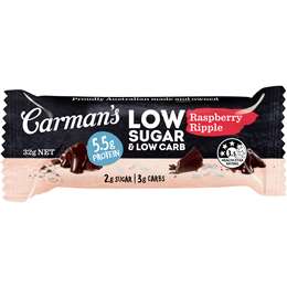 Carman's Low Sugar Low Carb Bar Raspberry Ripple 160g | Woolworths