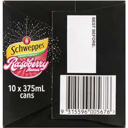 Schweppes Traditional Raspberry Soft Drink Cans Multipack 375ml X 10 ...