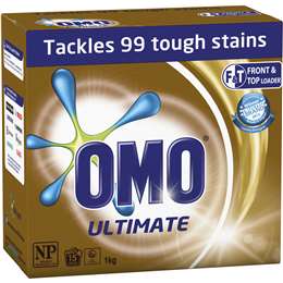 Omo Ultimate Laundry Detergent Washing Powder Front & Top Loader 1kg ...